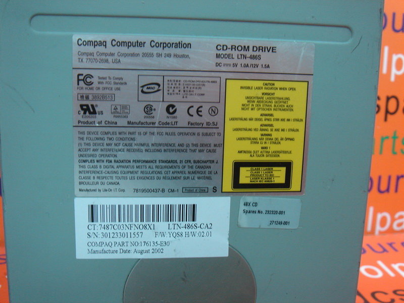 DVD-ROM DRIVE IDE LTN-486S / LTN-486S-CA2 - 裕益科技自動化設備可程式編碼器PLC分散式控制系統DCS